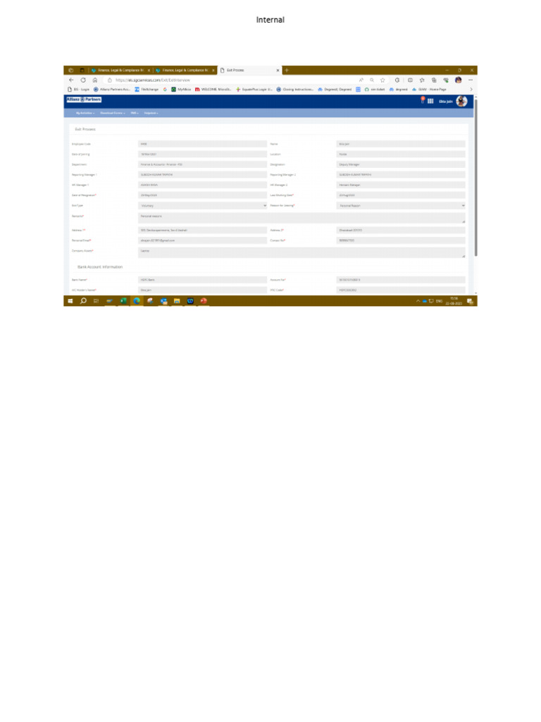 Exit Portal Screenshot | PDF