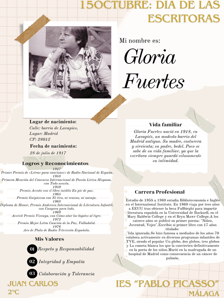 Biografía Gloria Fuertes 20241028 165308 0000 | PDF | Escritura | Poesía