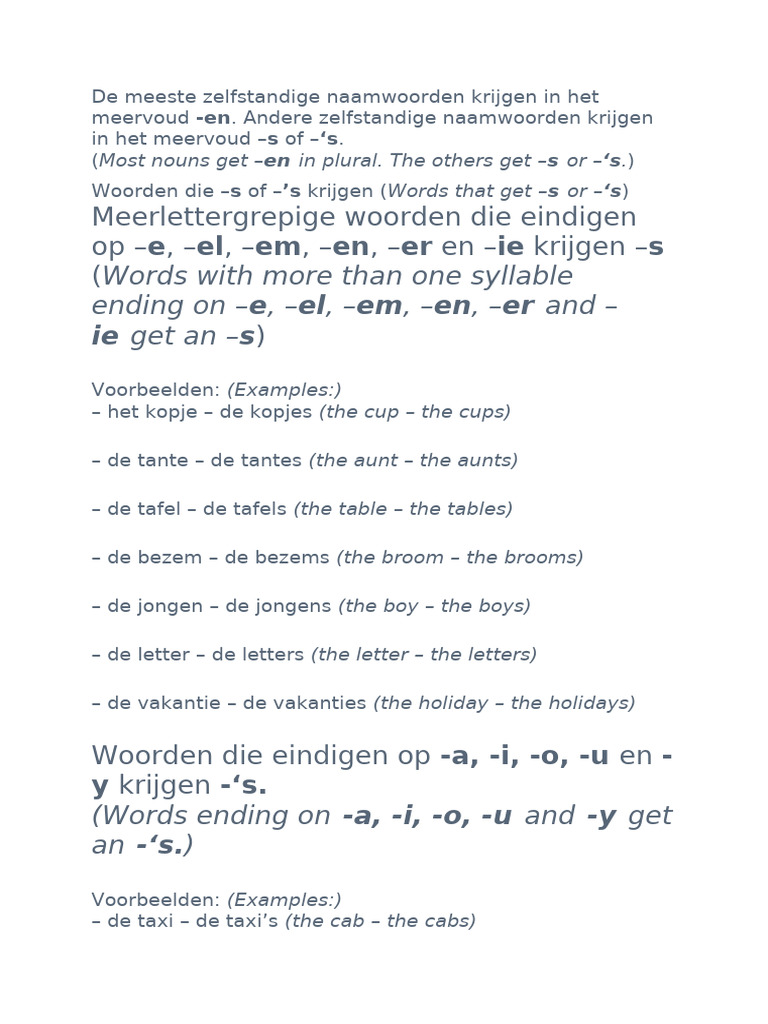 Meervoud, Plural | PDF