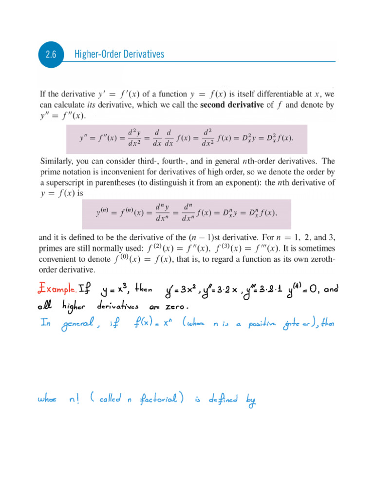 2.6 Higher-Order Derivatives | PDF