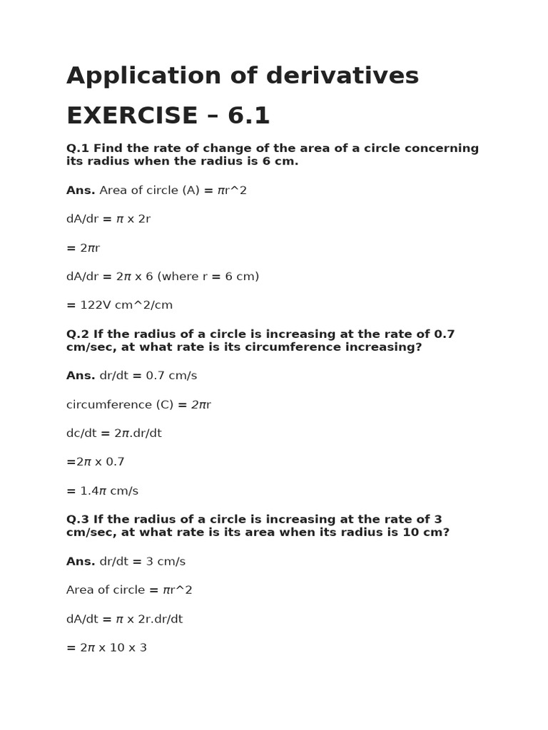 Derivative Applications in Geometry | PDF | Sphere | Area