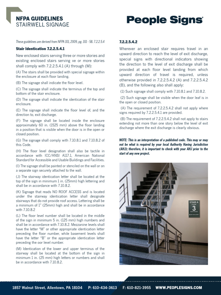 NFPA Stairwell Signage Guide | PDF | Stairs | Architectural Elements