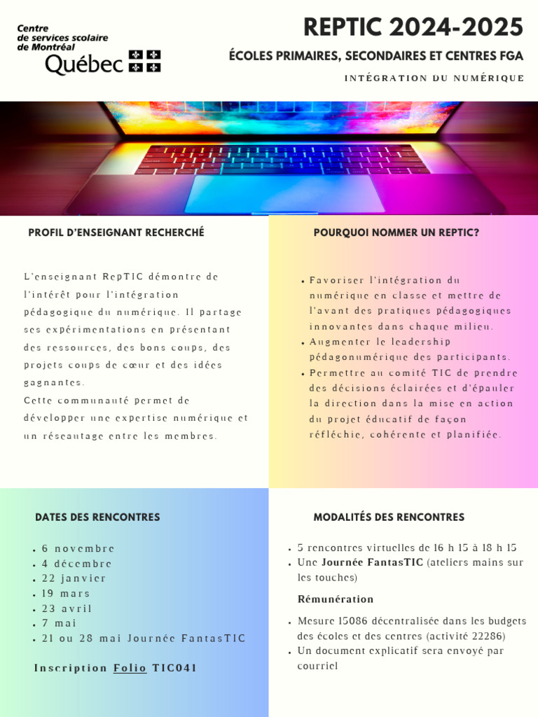 RepTIC 2024-2025 | PDF | Pédagogie | Enseignants