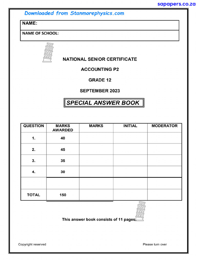 2023 NW Prelim P2 Answer Book | PDF
