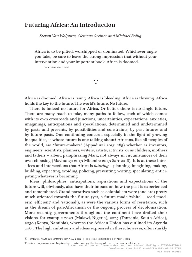 Futuring Africa; An Introduction | PDF | Africa | Climate Change