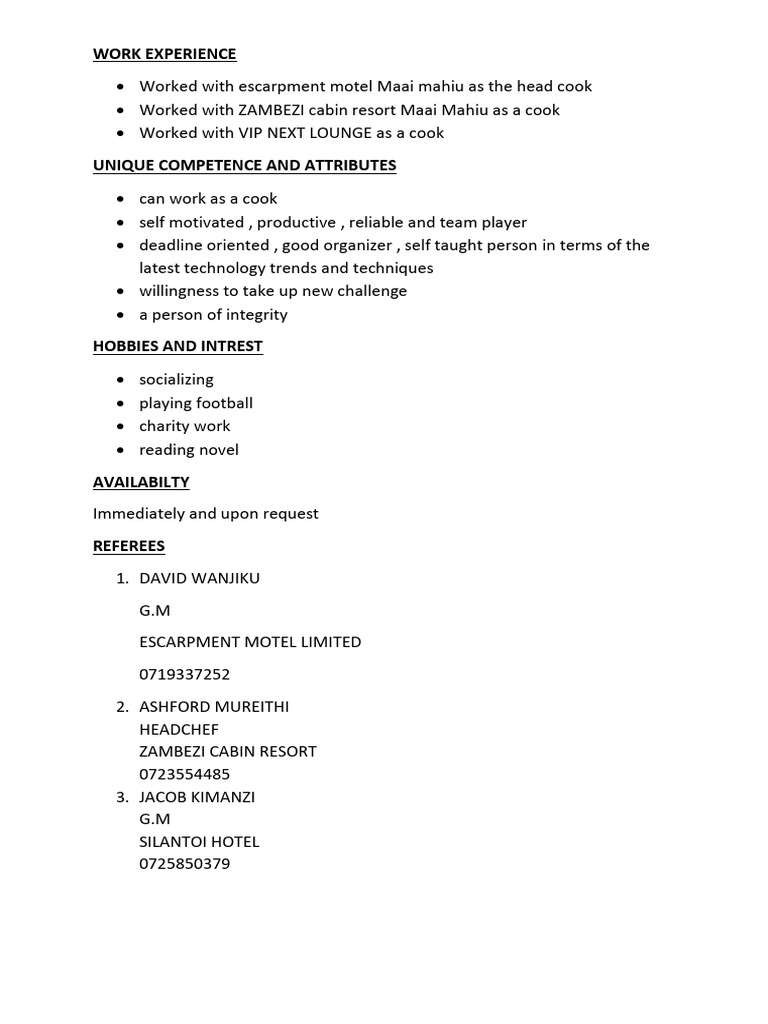 Work Experience | PDF