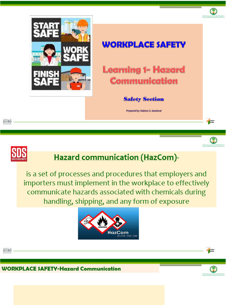 Workplace Safety - Learning 1 Hazard Communication | PDF | Hazards ...