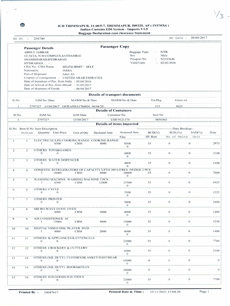 Passenger Details Passenger | PDF