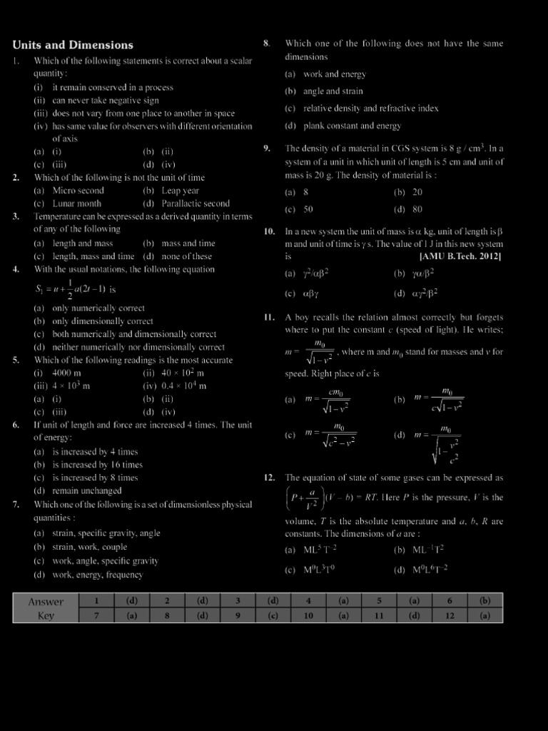 Units, Dimensions | PDF