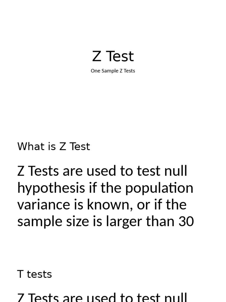 Understanding One Sample Z Tests | PDF