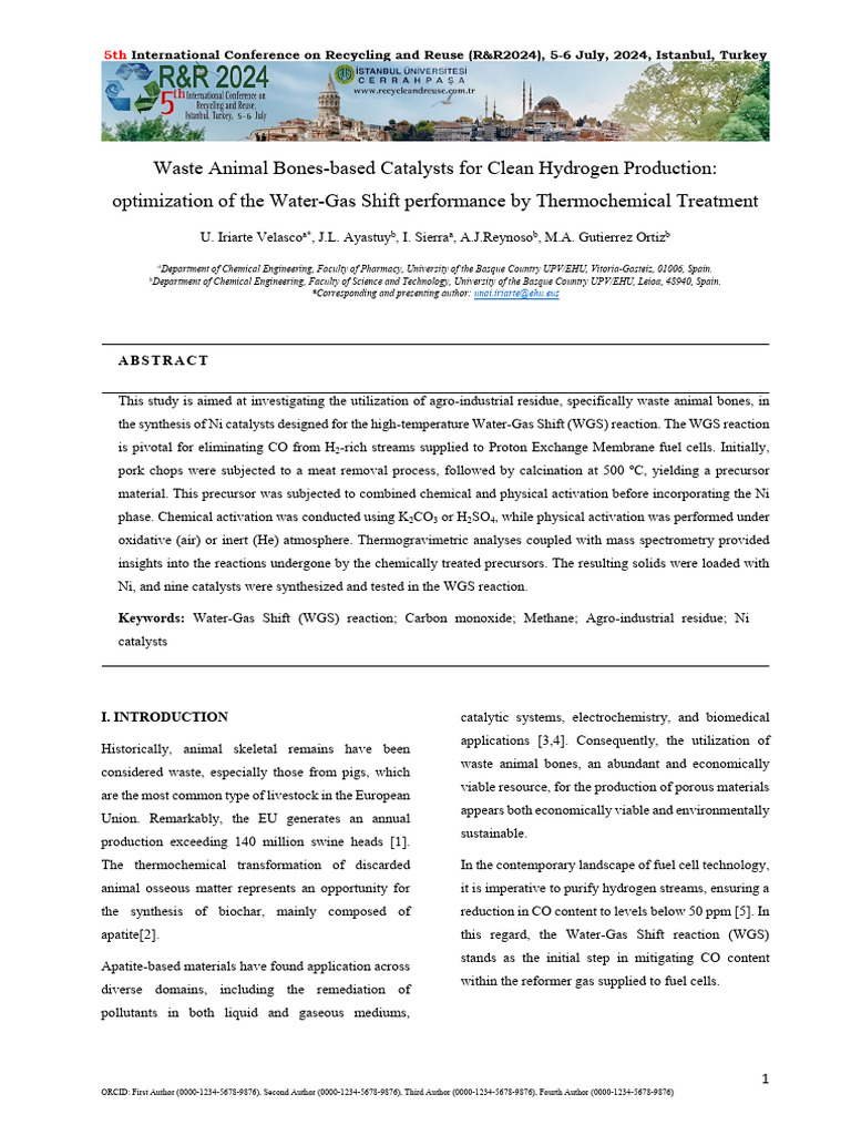 Waste Animal Bones-Based Catalysts For Clean Hydrogen Production ...