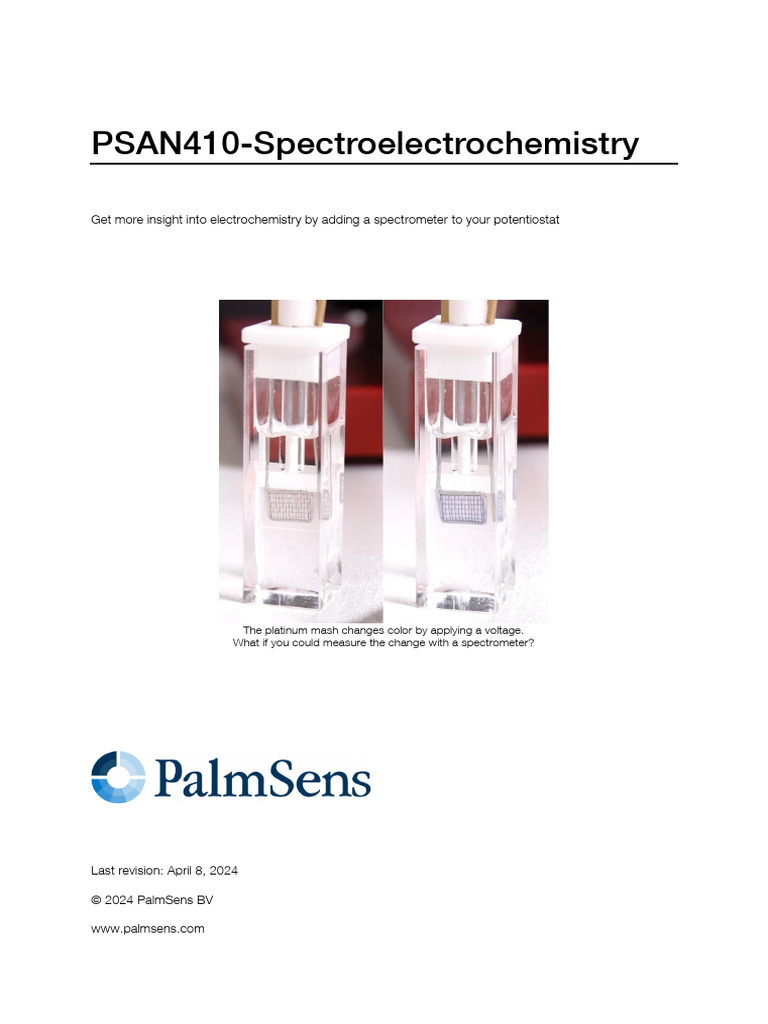PSAN0410 Spectroelectrochemistry | PDF | Electrochemistry | Absorption ...