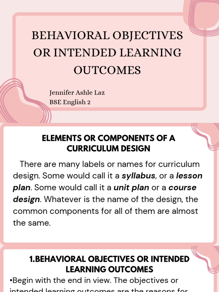 Edck Behavioral Objectives Laz Jennifer Ashle | PDF