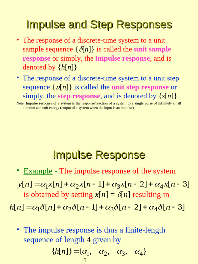 Impulse and Step Responses in LTI Systems | PDF | Convolution | Summation