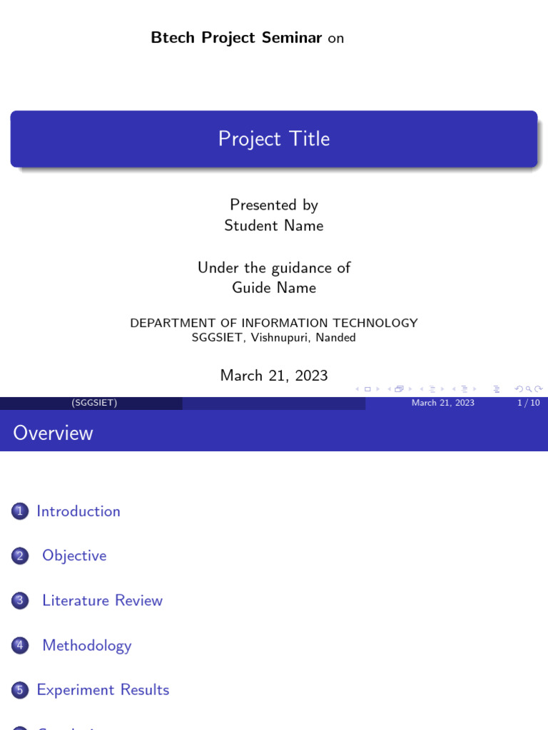 Btech PPT Format | PDF