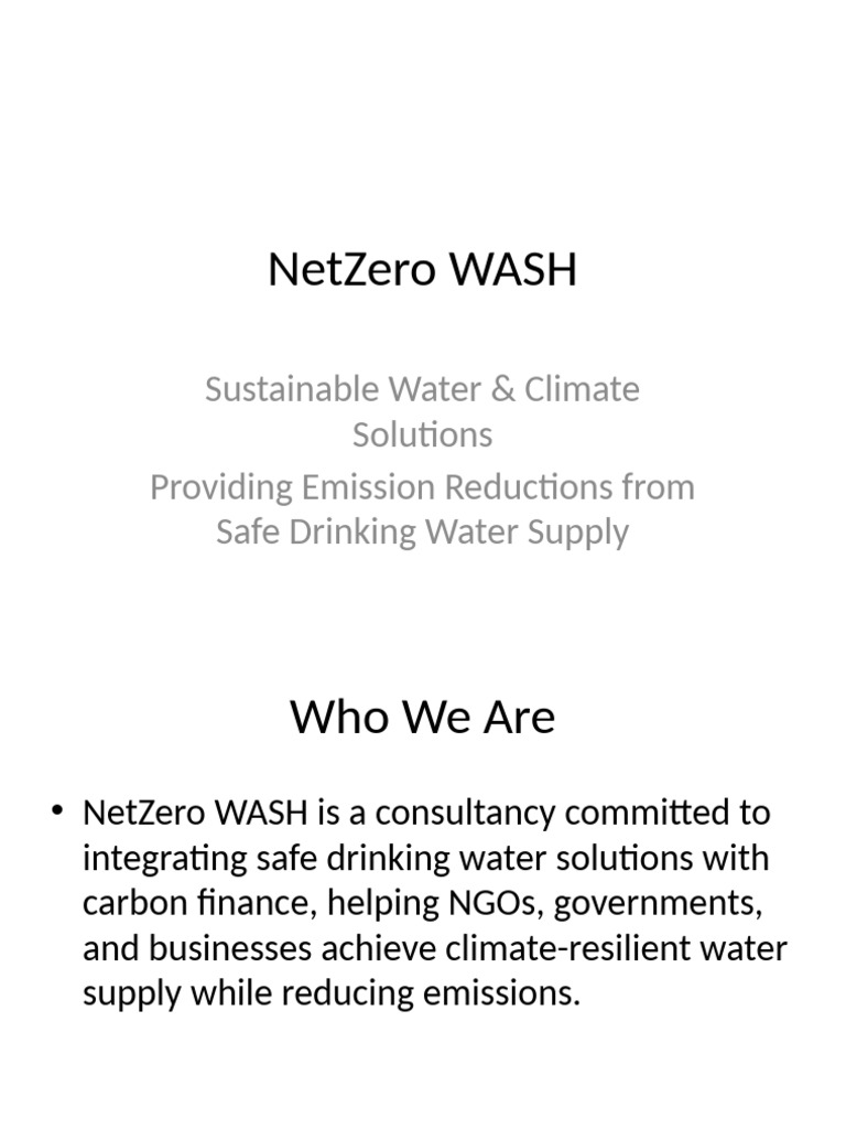 NetZero WASH Presentation | PDF