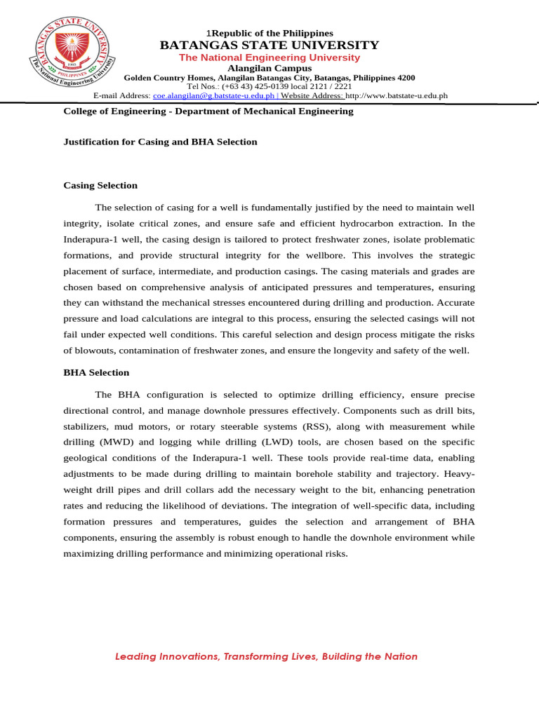 Bha | PDF | Casing (Borehole) | Oil Well