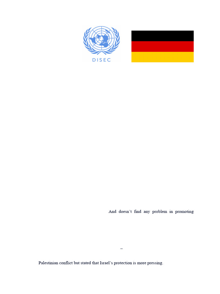 Germany PositionPaper DISEC GsMoliereMUN | PDF | Israeli–Palestinian ...