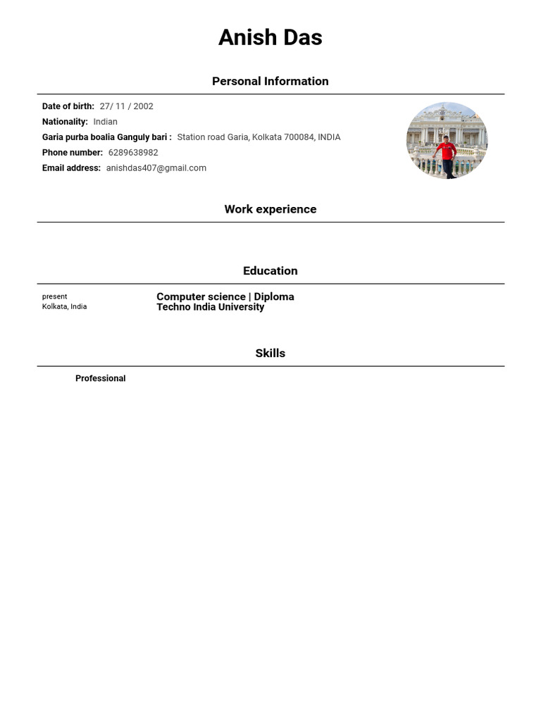 (FREE COPY) ANISH DAS 1014 Resume | PDF