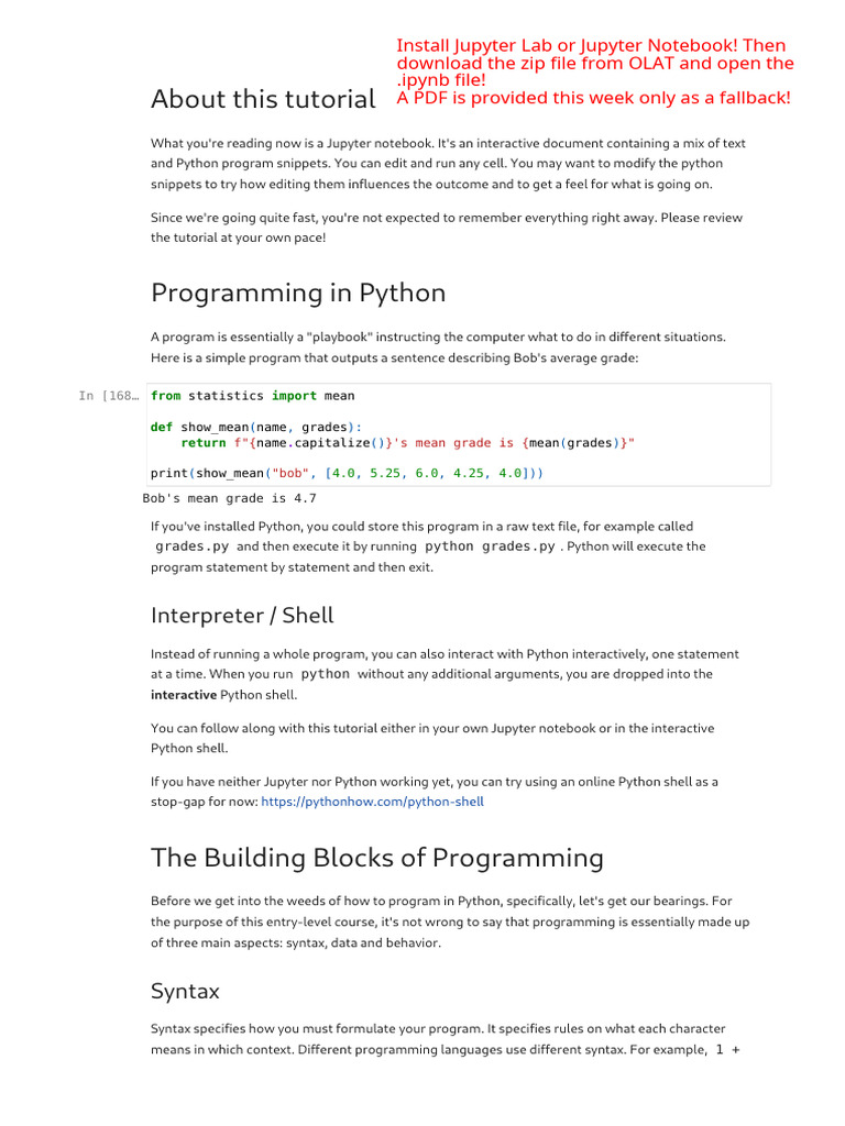 01_tutorial | PDF | Computer Program | Programming 01_tutorial | PDF | Computer Program | Programming