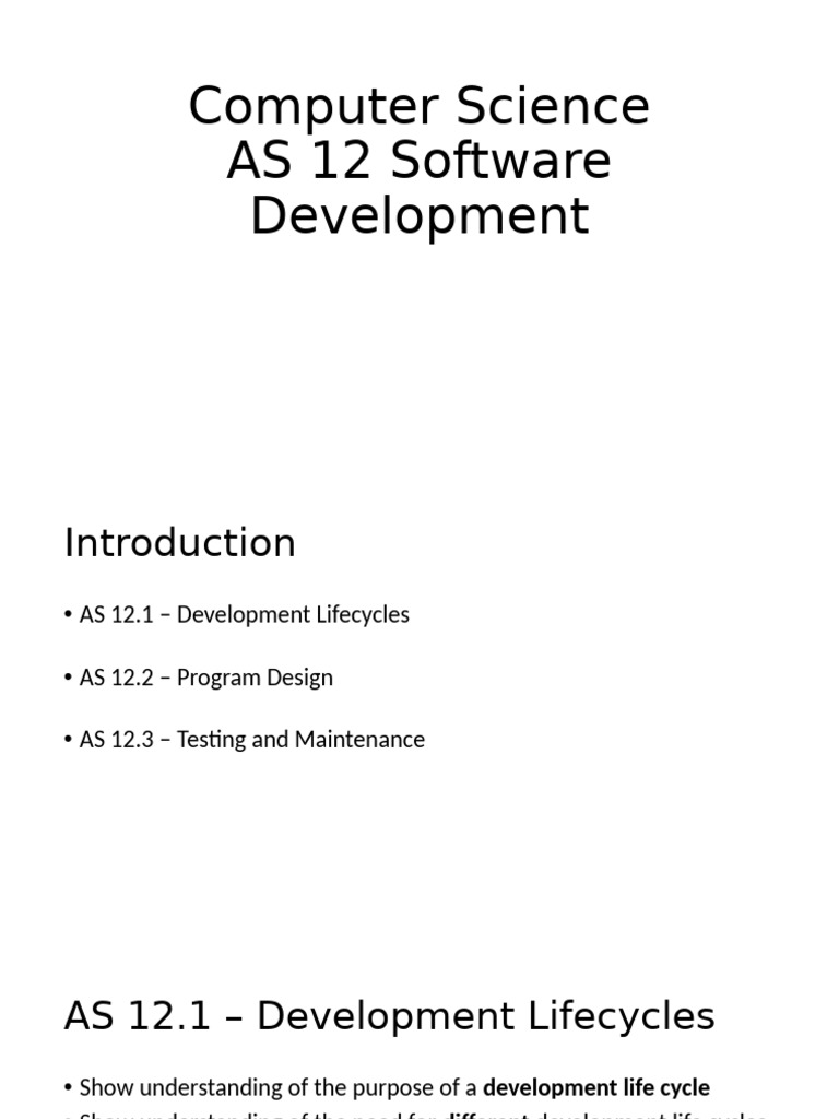 AS 12 - Software Development | PDF | Software Development Process ... AS 12 - Software Development | PDF | Software Development Process ...