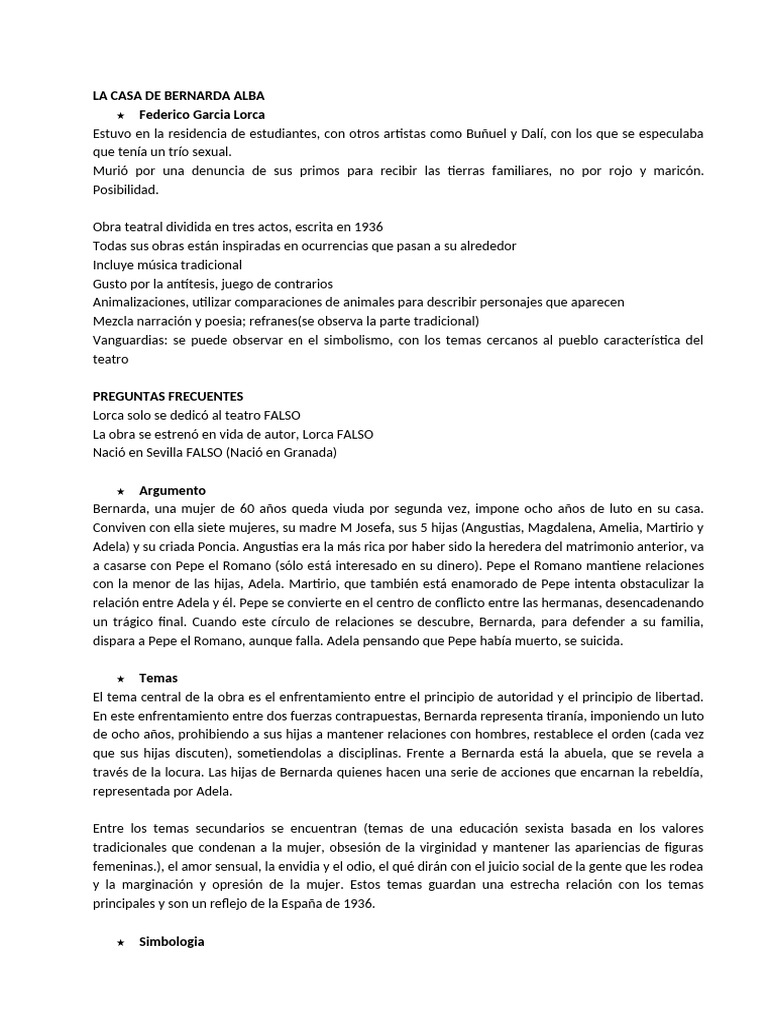 La Casa de Bernarda Alba | PDF