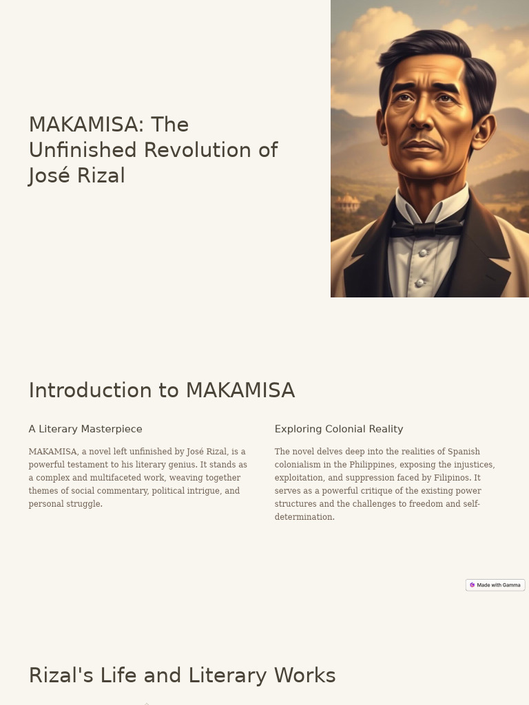 "MAKAMISA: Rizal's Unfinished Novel" | PDF | Philippines | Nationalism