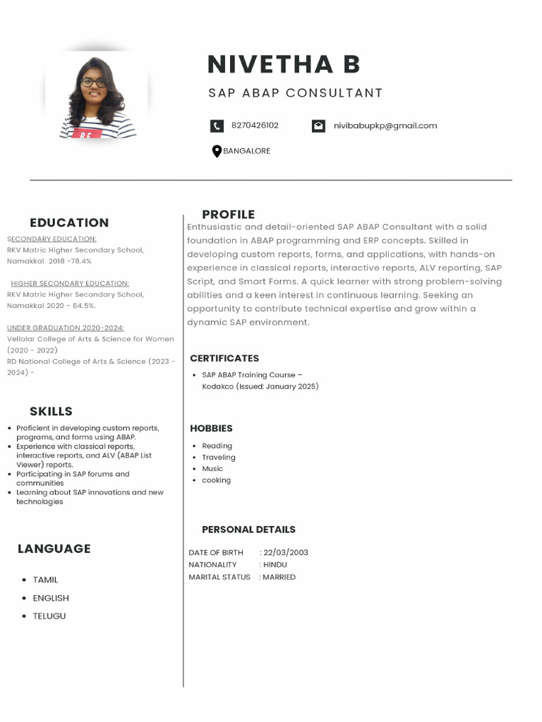 Nivetha Resume | PDF