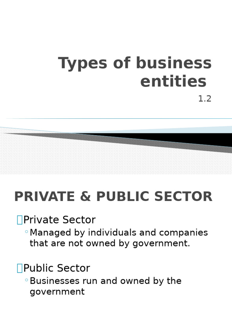 1.2 Types of Business Entities | PDF | Social Enterprise | Partnership
