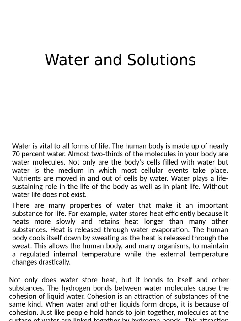 Water and Solutions - Öğrenci 2 | PDF | Water | Chemical Polarity
