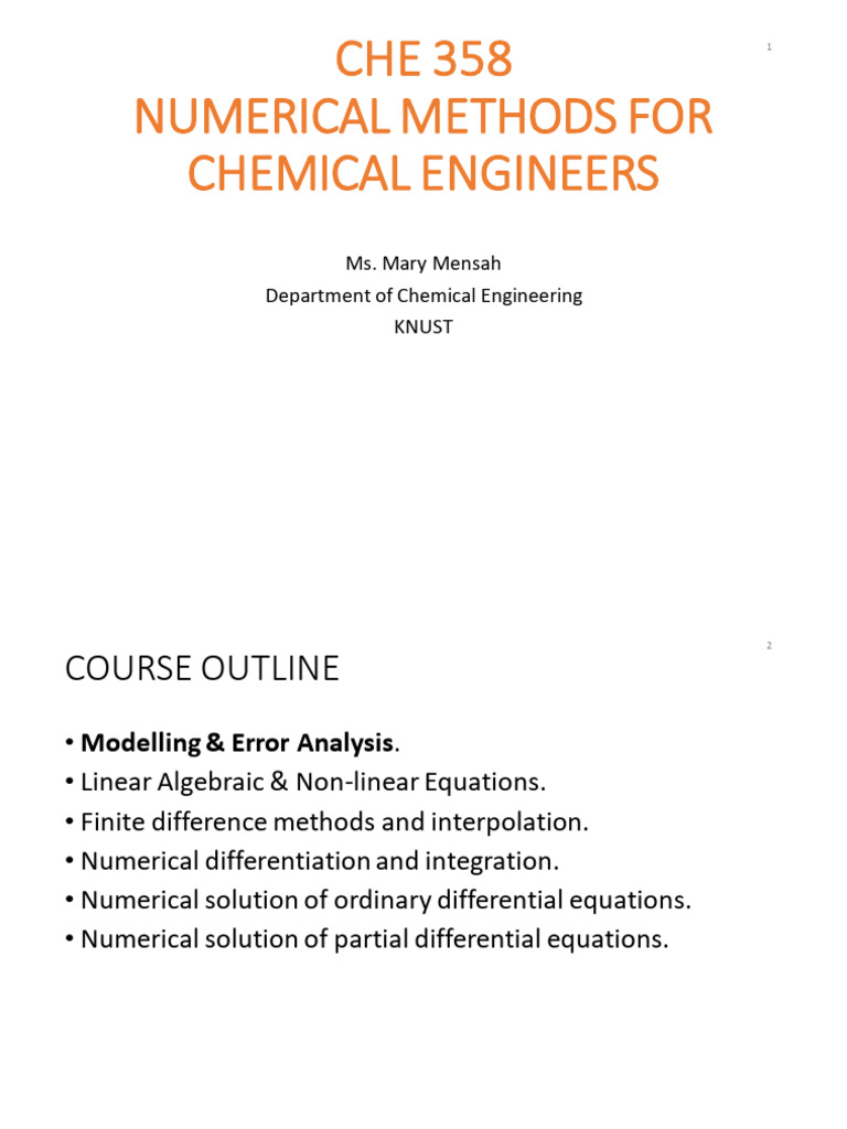 Numerical Methods for Chemical Engineers | PDF | Numerical Analysis | Equations