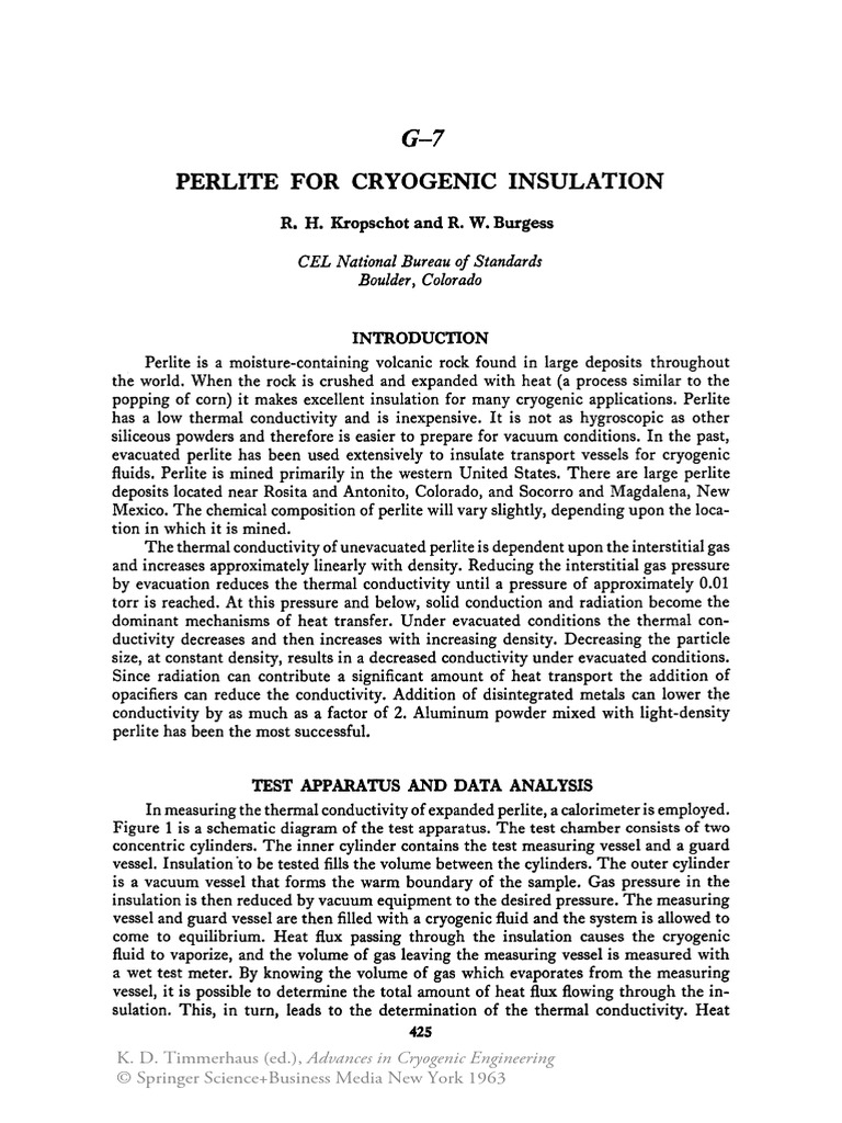 Perlite Vacuum Insulation For Cryo Tanks | PDF | Thermal Insulation | Heat Transfer