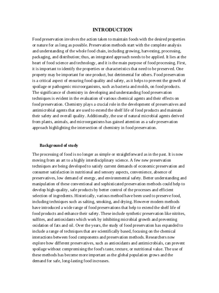 INTRODUCTION (1) | PDF | Food Preservation | Food Science