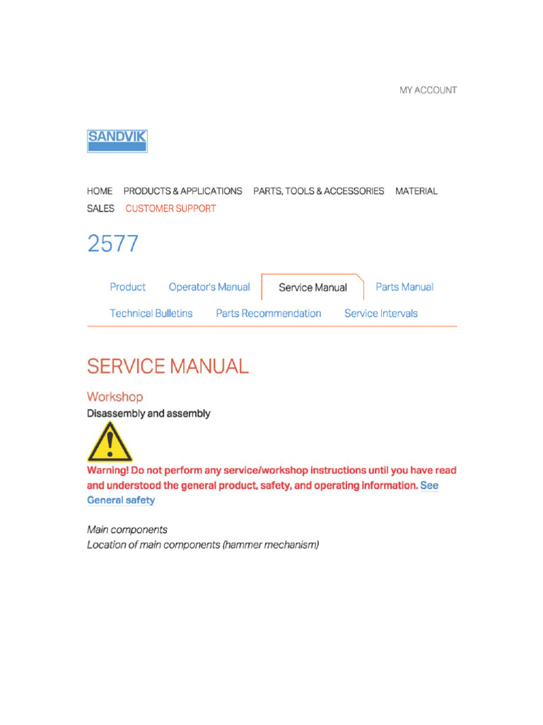 Rammer 2577 Repair Manual | PDF