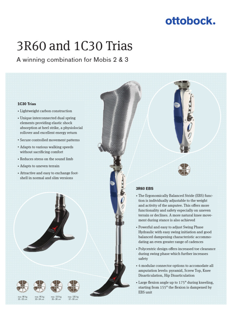 3R60 EBS & 1C30 Trias: Amputee Mobility Solutions | PDF | Foot