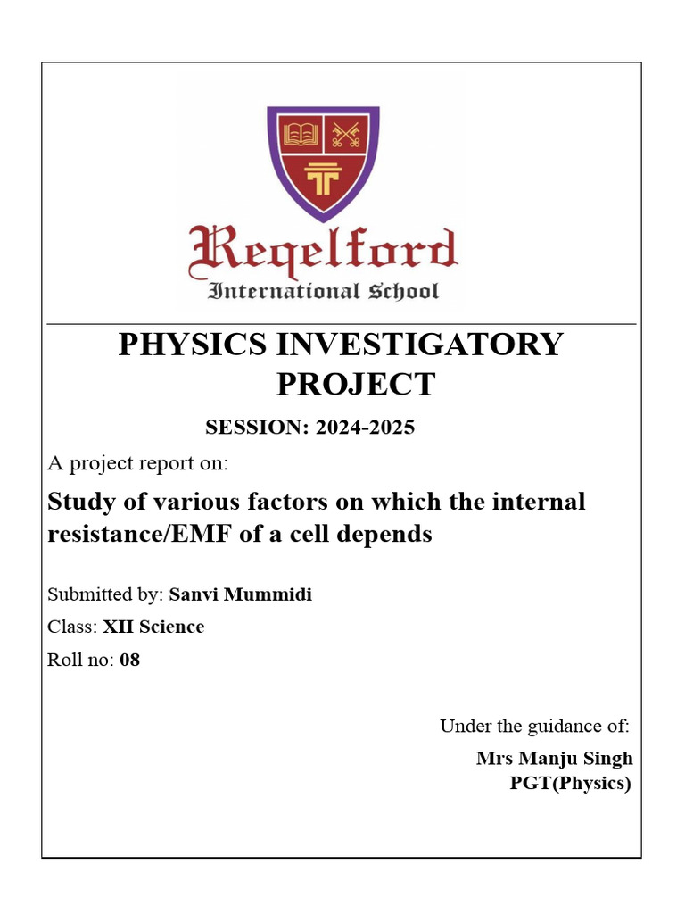 Phy Project Front Page | PDF