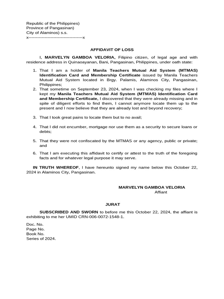 Loss Mtmas | PDF
