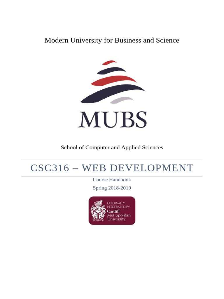 CSC316 Web Development Course Handbook | PDF | World Wide Web ...