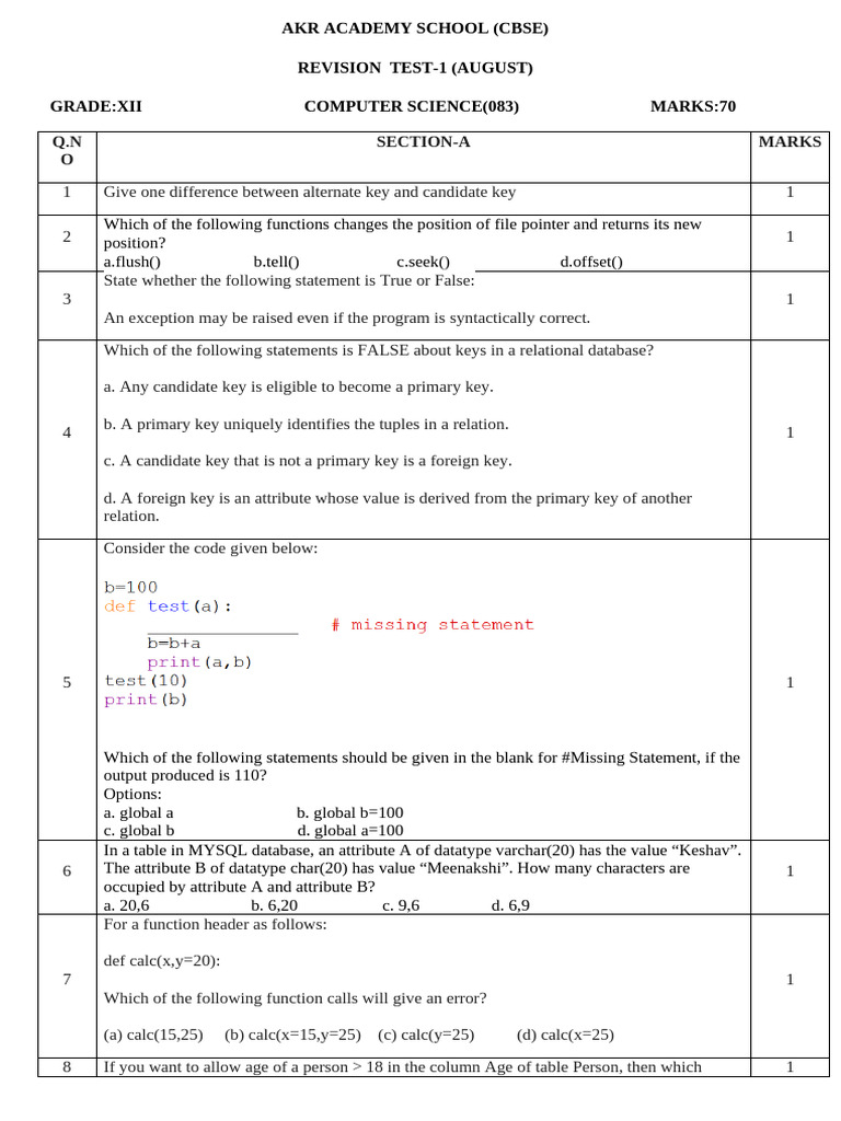 RT-1 (12B AUGUST) | PDF | Parameter (Computer Programming) | Scope (Computer Science)