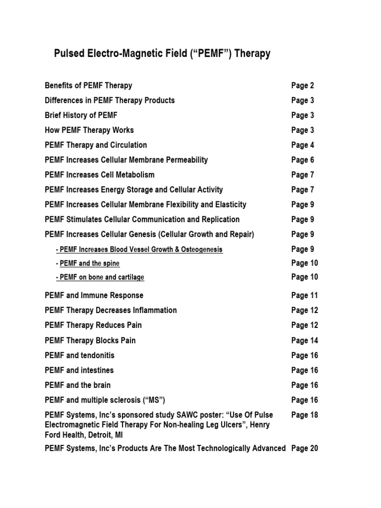PEMF-Therapy | PDF | Membrane Potential | Nitric Oxide Synthase