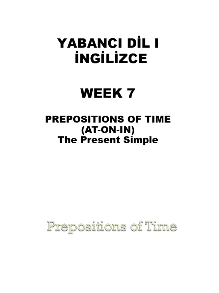 YDI Yabancı Dil I Ingilizce 07 | PDF