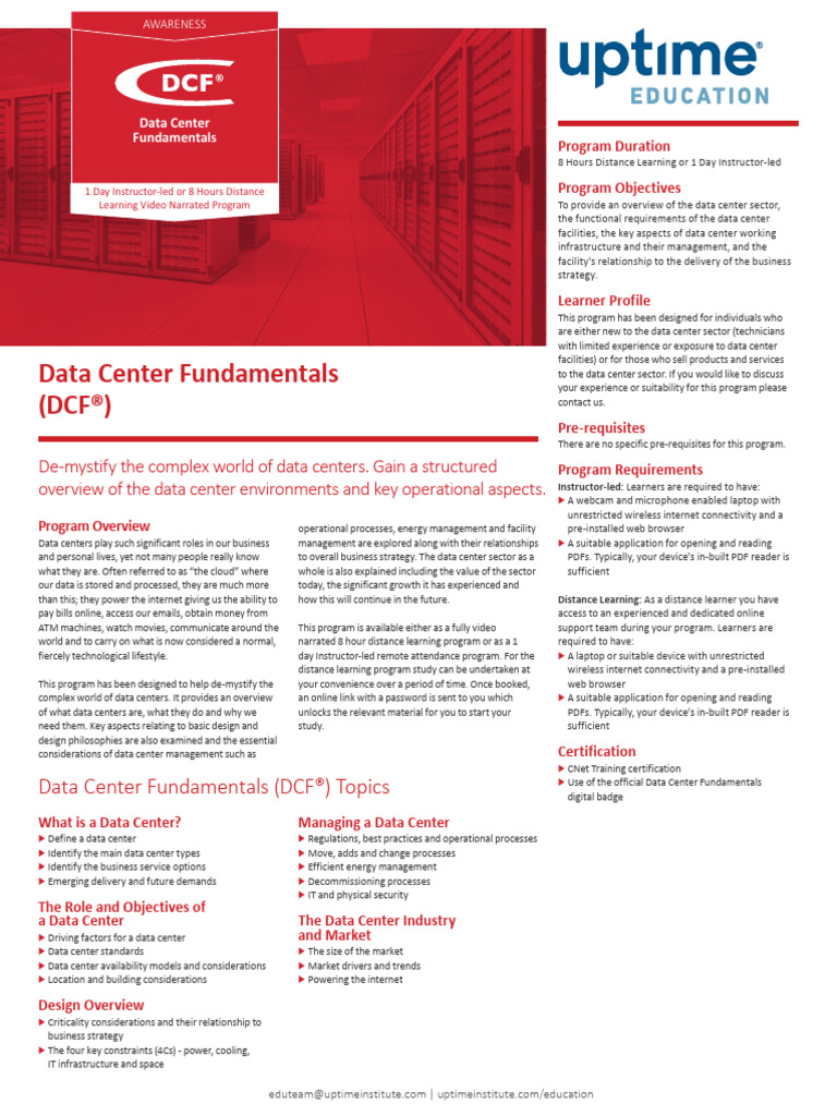 Data Center Fundamentals DCF | PDF | Data Center | Internet