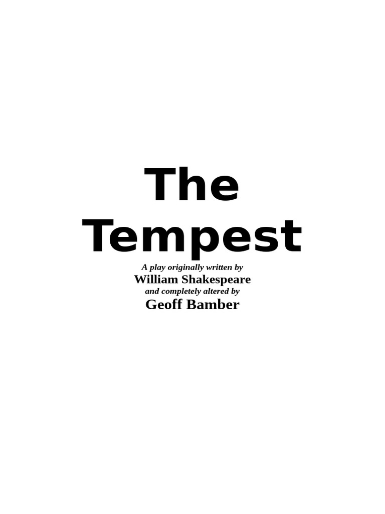 The Tempest Producer | PDF | The Tempest | Shakespearean Comedies