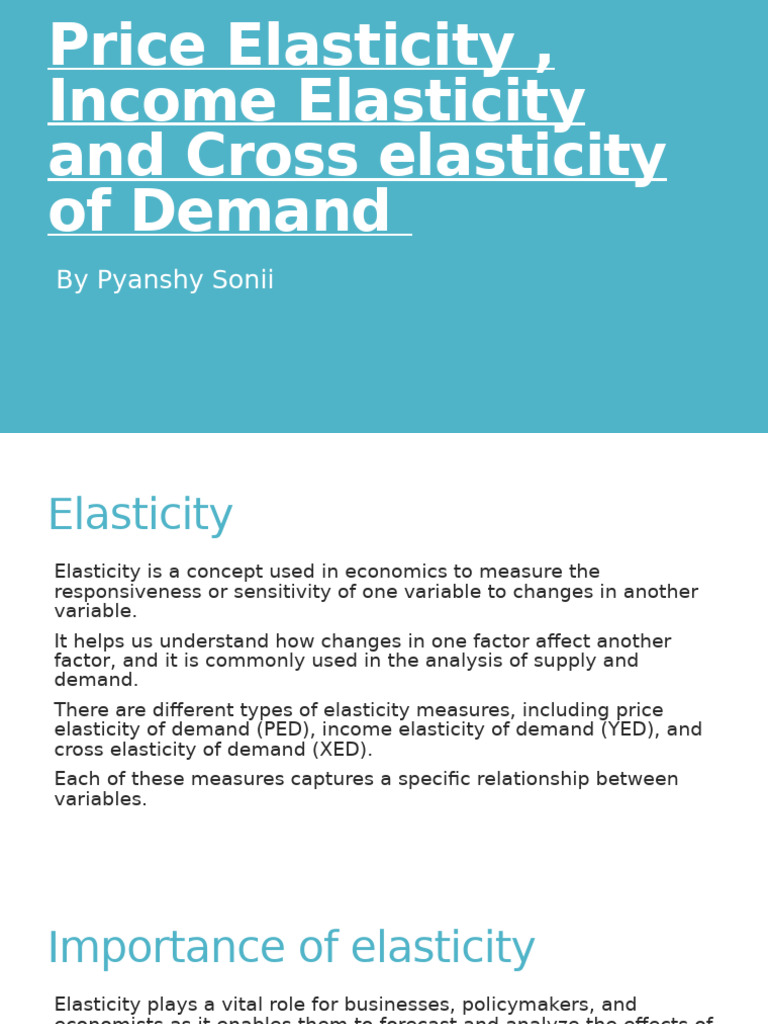 Understanding Demand Elasticities Explained | PDF | Elasticity ...
