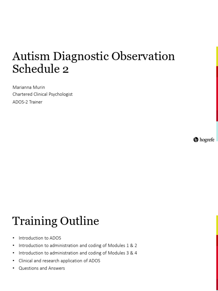 Introduction to ADOS-2 | PDF | Autism | Diagnostic And Statistical ...