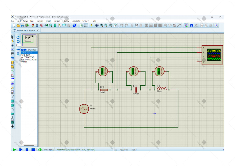 Práctica Circuito RLC (Proteus) | PDF