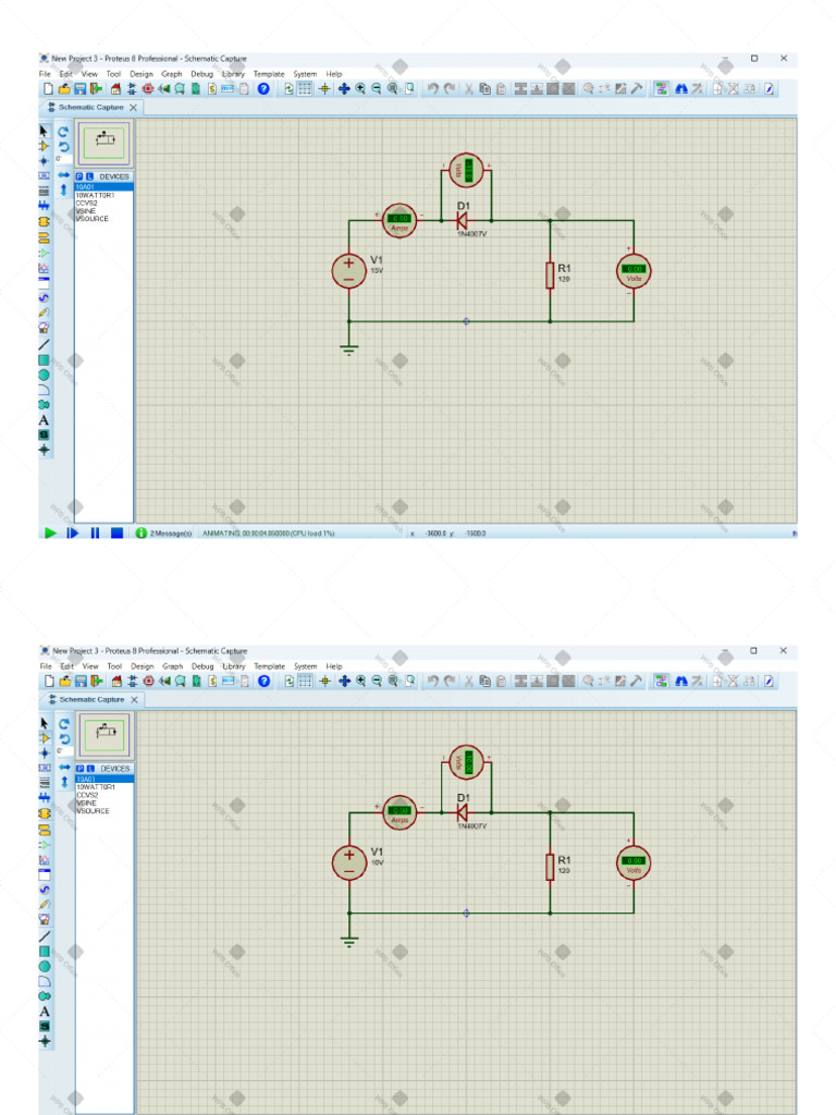Polarización Diodo Práctica (Proteus) | PDF
