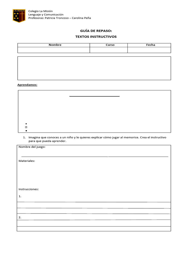 Guía de Textos Instructivos Escolares | PDF | Helado | Mango