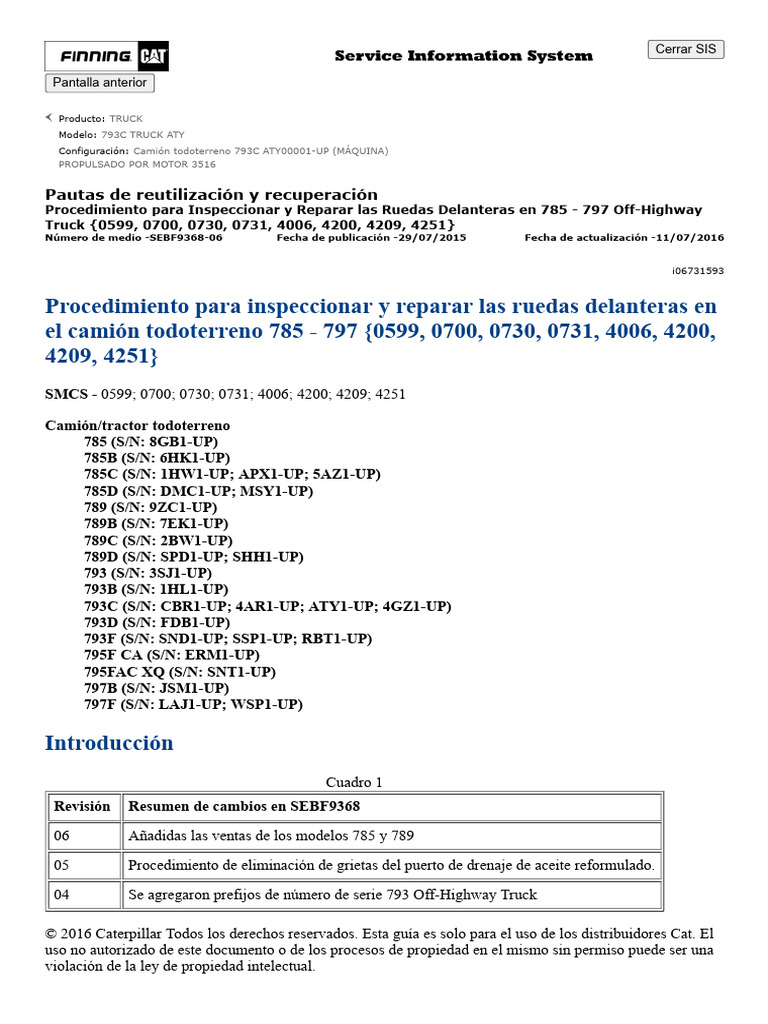 Guía Reparación Ruedas Camiones 785-797 | PDF | Ultrasonido | Acero