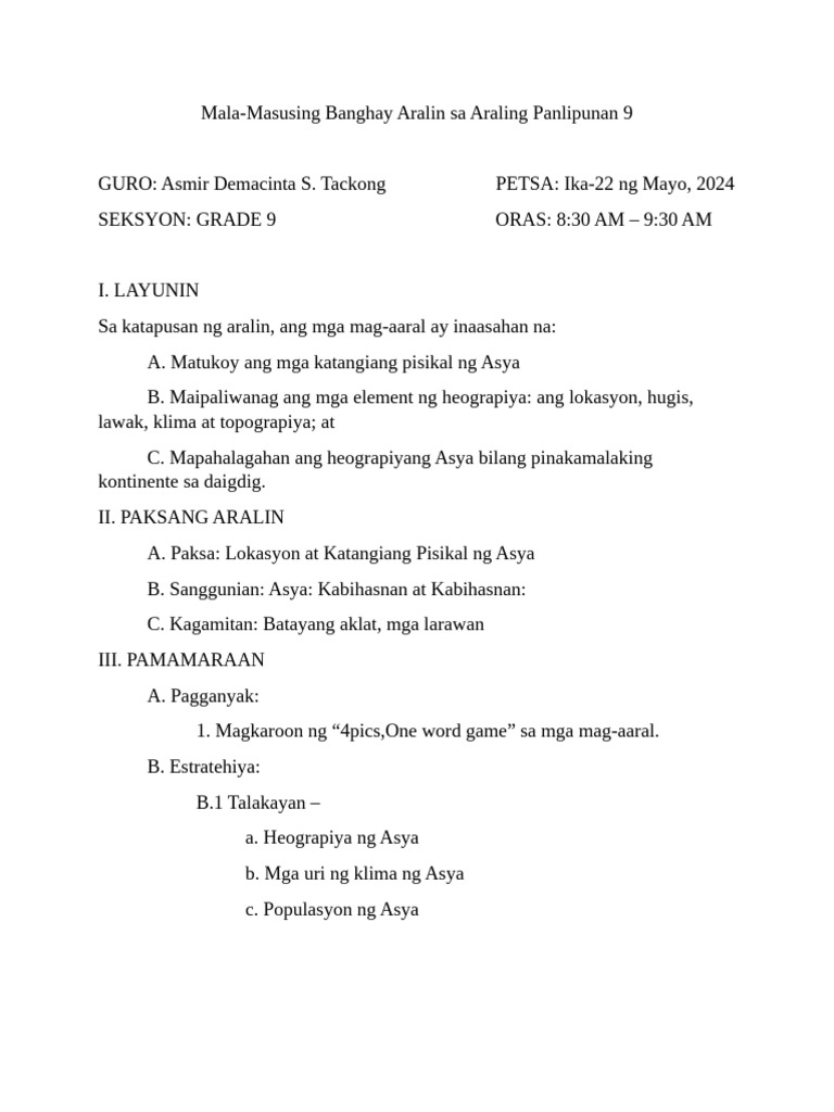LESSON PLAN | PDF